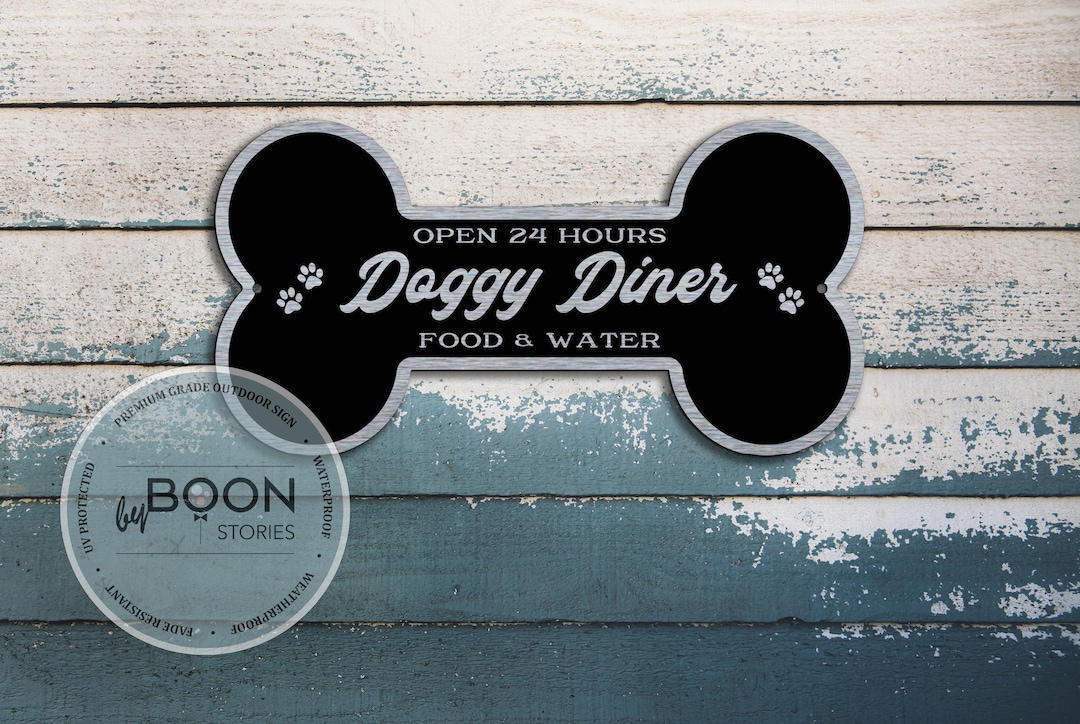 Custom Doggy Diner Sign | Funny Doggy Diner Sign | Dog Food Station ...