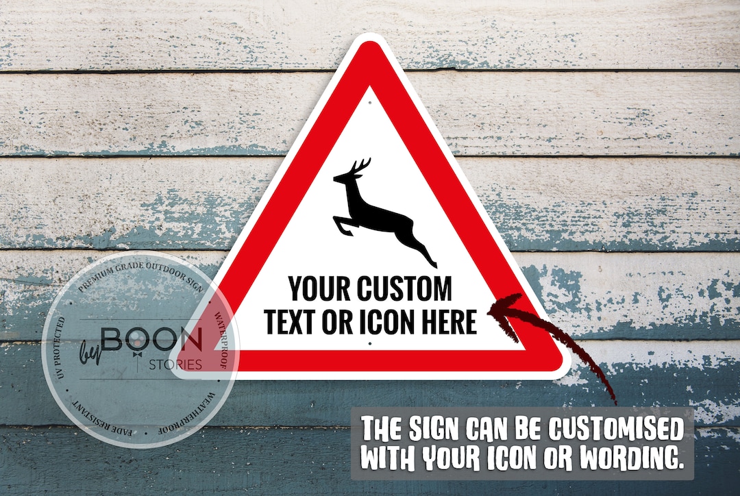 Custom Text Road Sign | Highway Traffic Sign | Triangular Icon Sign ...