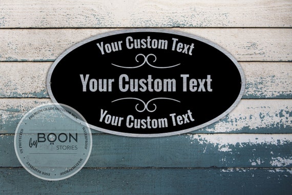 OVAL Custom Text Sign Custom Text Plaque Personalised Sign - Etsy