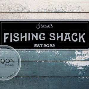 Personalized Fishing Shack Sign: Vintage Style Metal Lake House Decor ...