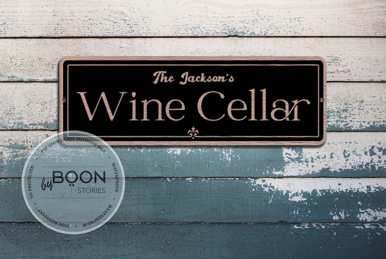 Custom Wine Cellar Sign Family Wine Cellar Sign Metal Wine - Etsy