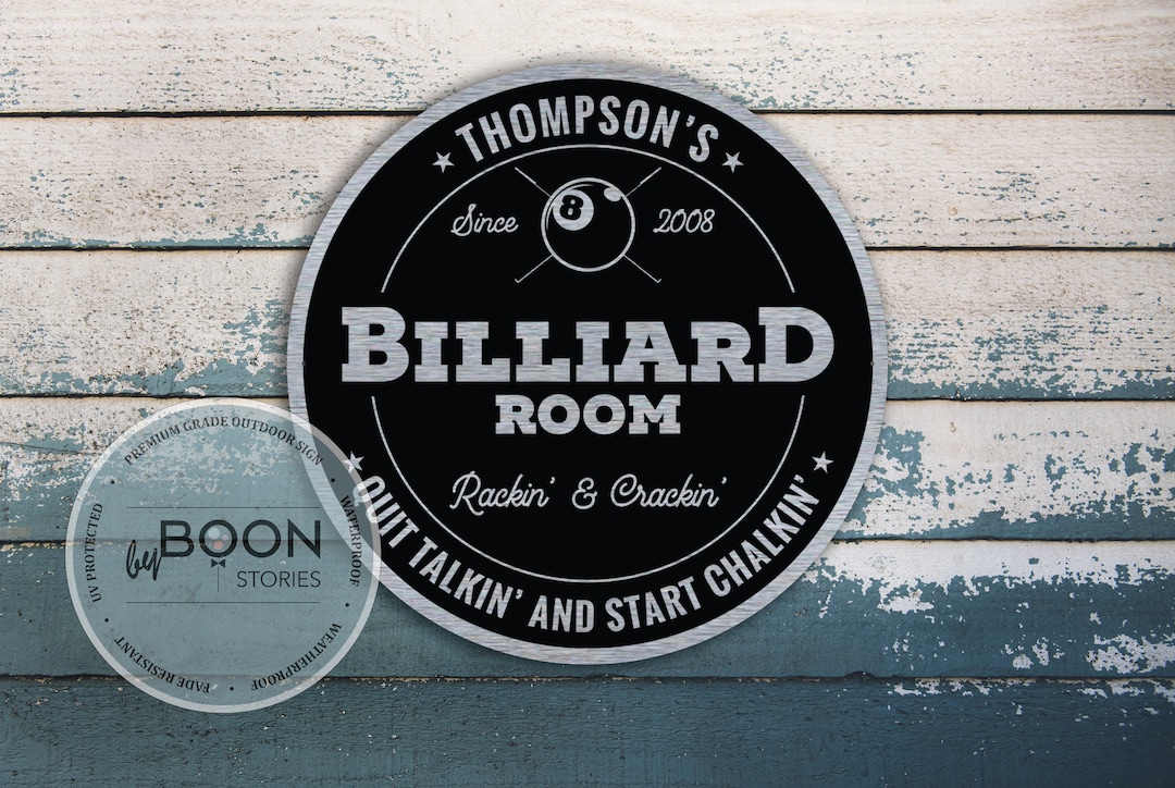 Custom Billiard Room Sign Billiard Sign Personalized Sign Bar Sign Man ...