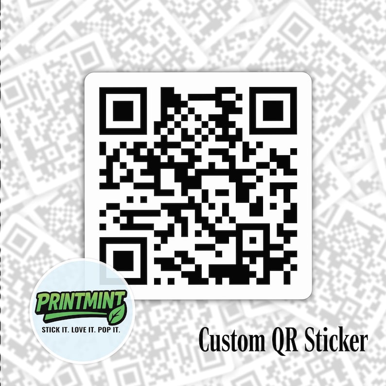 Custom QR Code Sticker - Personalized Vinyl Sticker - Waterproof ...