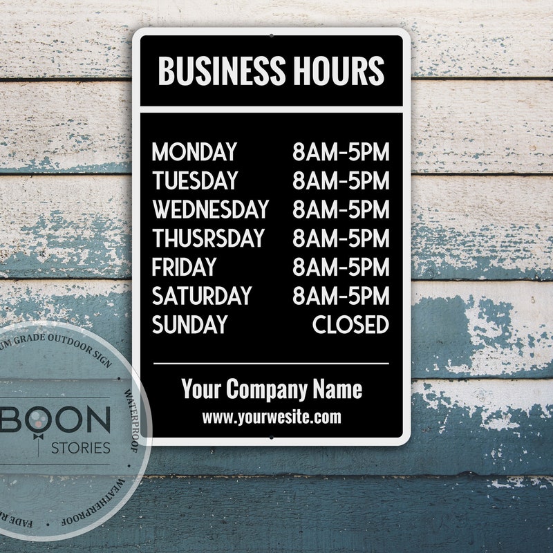Business Hours Sign - Etsy