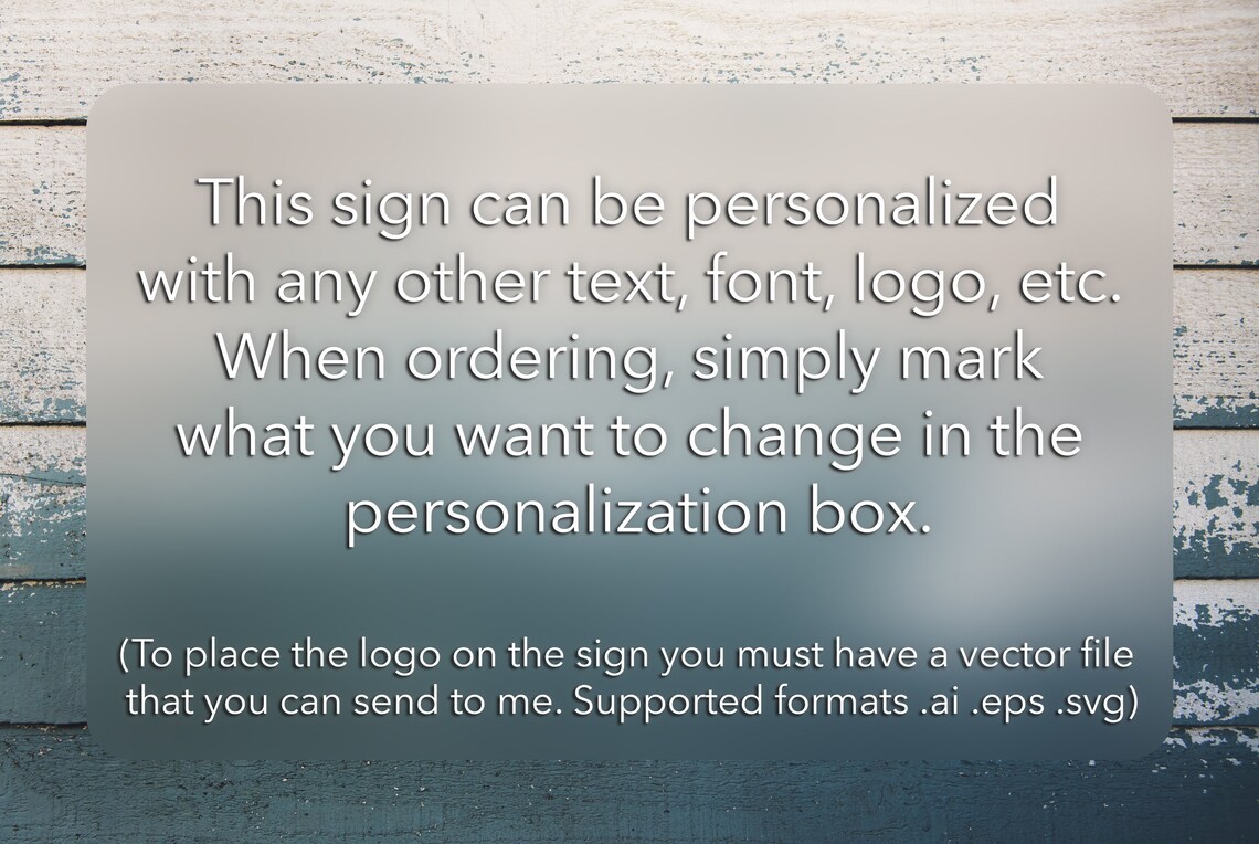 SILVER Custom Text Sign Custom Text Plaque Personalised - Etsy