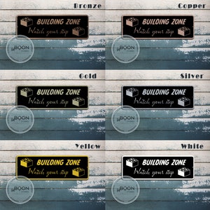 Custom Building Zone Sign: Brushed Metal Kids Room Decor - Etsy
