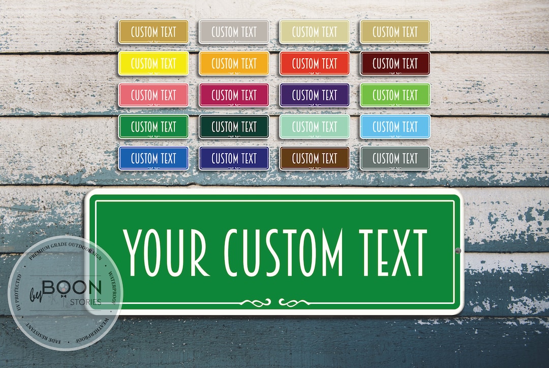 Custom Text Sign | Custom Color Text Plaque | Personalised Sign ...