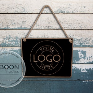 Custom Business Logo Sign: Brushed Metal, Hanging Display - Etsy