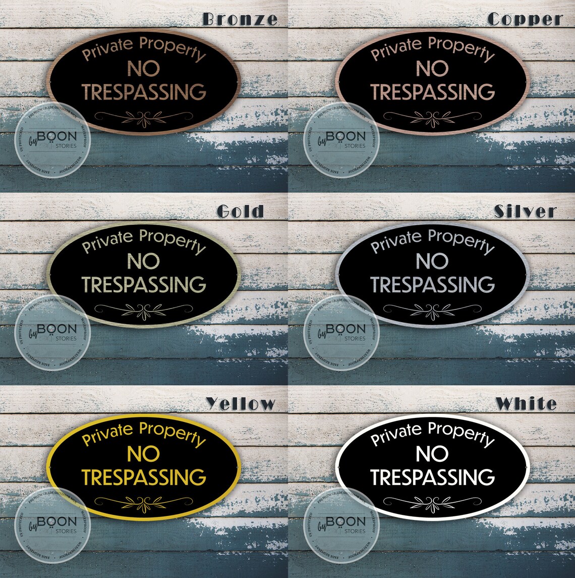 Custom Private Property No Trespassing Sign Oval Metal | Etsy