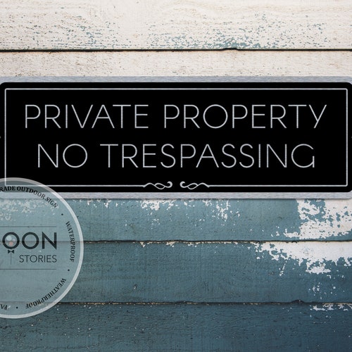 Private Property NO TRESPASSING Metal Yard Sign With Attached - Etsy