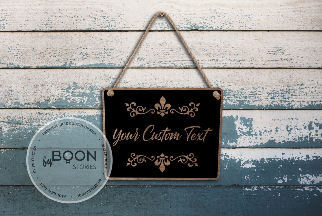 Personalized Metal Hanging Sign: Custom Text, Porch Decor (8x10in) - Etsy