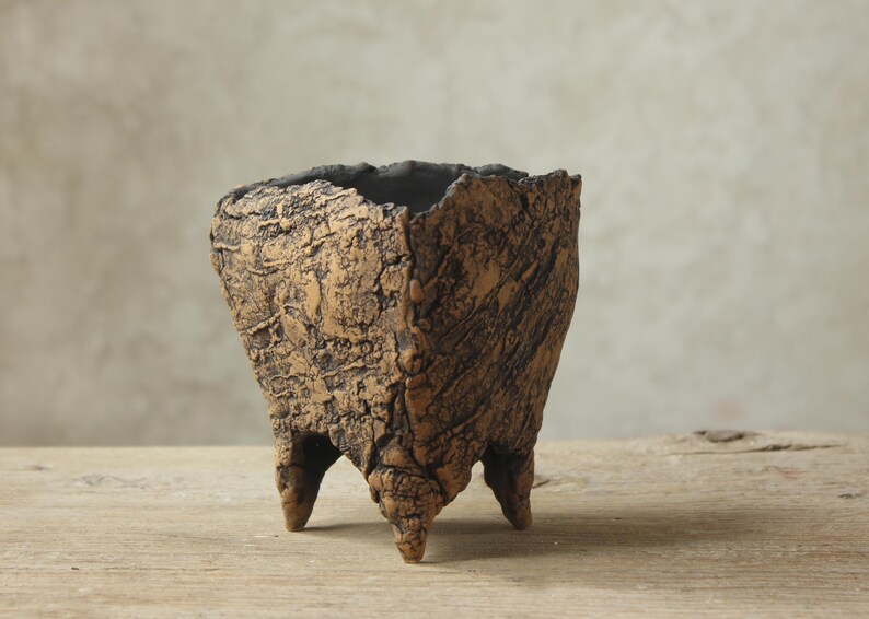 Piccolo vaso in ceramica per cactus e piante grasse / Vaso unico fatto ...