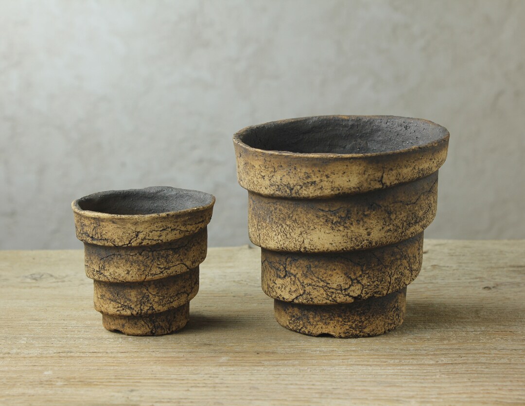 Set of Two Small and Medium Ziggurat Model Pots. Pots for All Types of ...