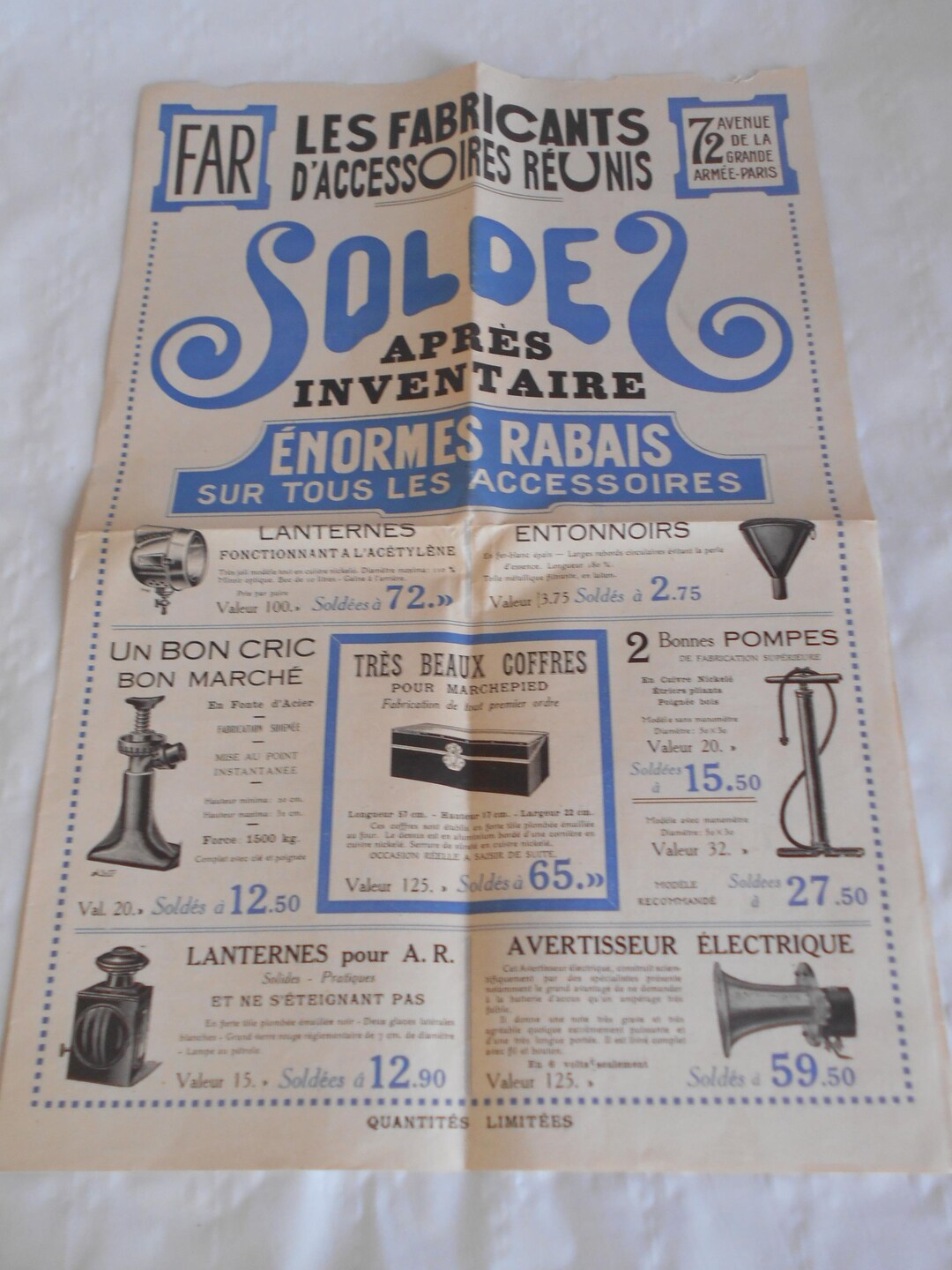 Vintage Catalogue Car Accessories 1920s FAR Fabricants D'accessoires ...