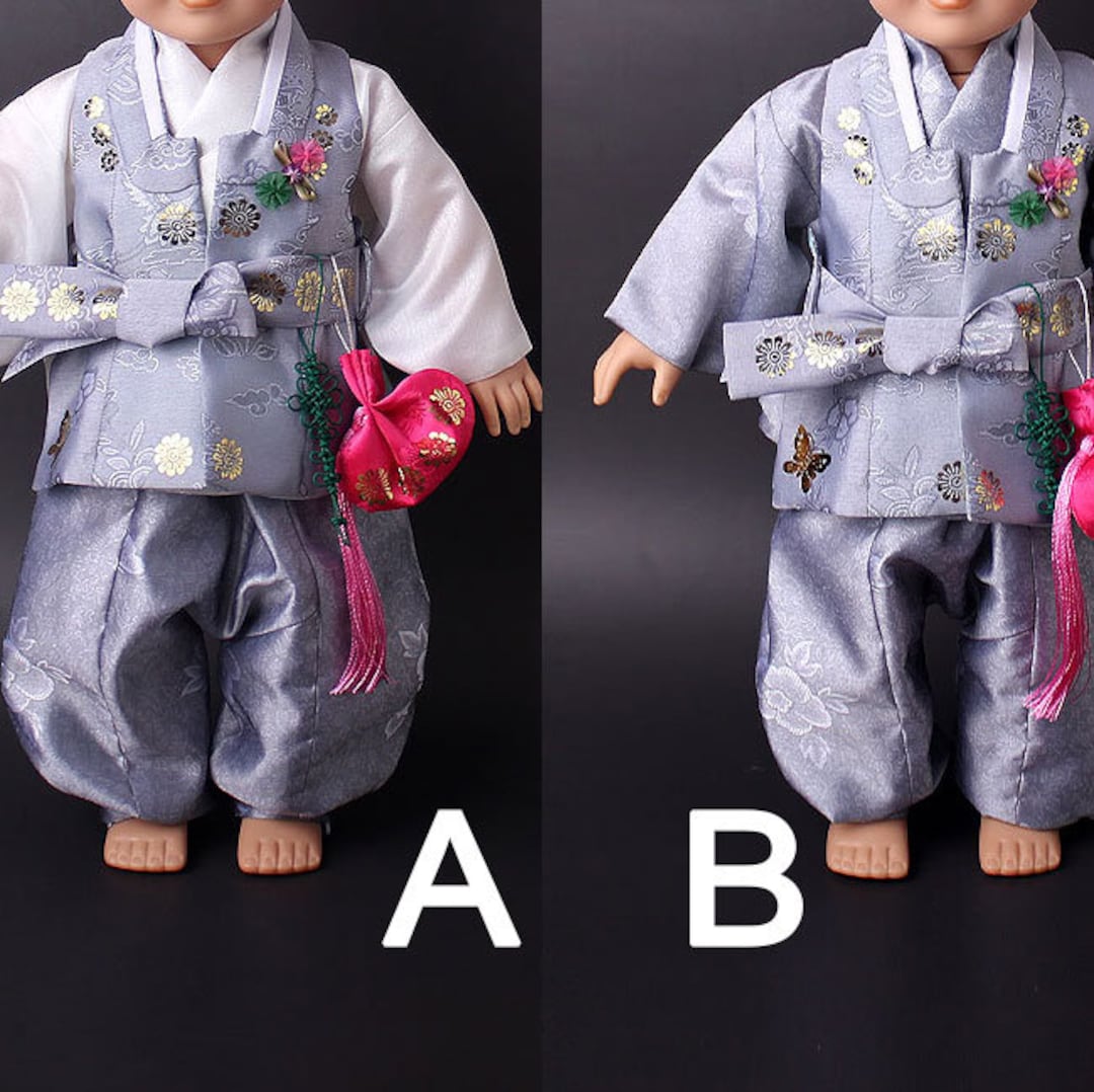 18 Inch Doll Hanbok Dress Set -boy Hanbok-gray Vest Set-1 - Etsy