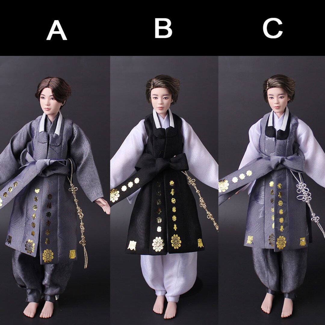 11 Inch Doll Clothes boy Hanbok-blackgray Vest Set-1 - Etsy