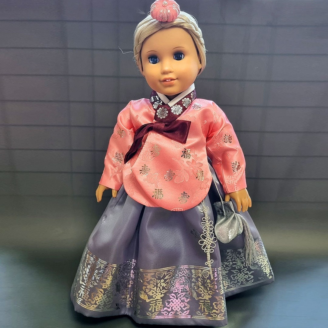 18inch Doll Hanbok Dress Set_ Korean Traditional Hanbok_dangyi Orange ...