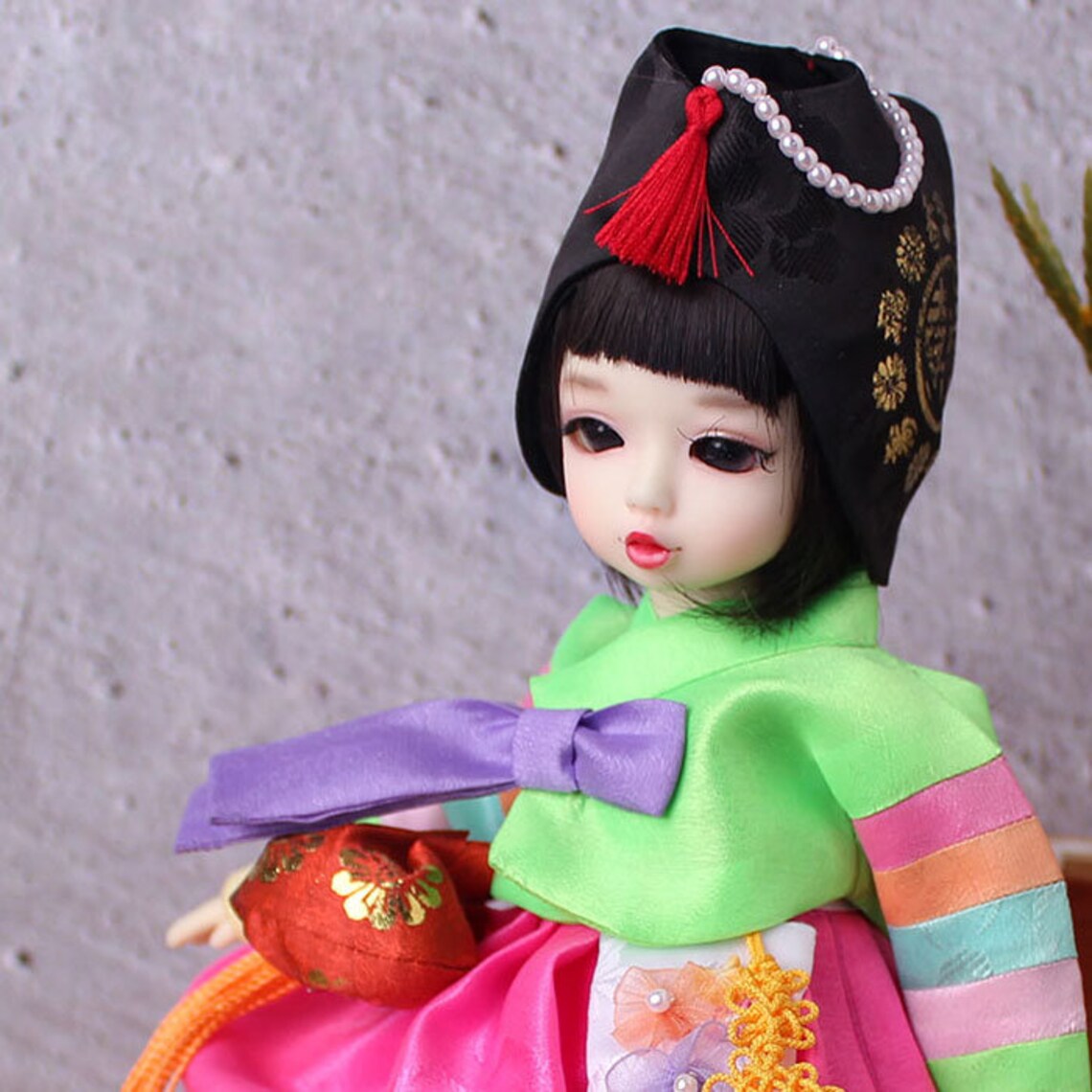 Bjd Hat-usddoll-korean Traditional Hat-jobawi-black or Red - Etsy