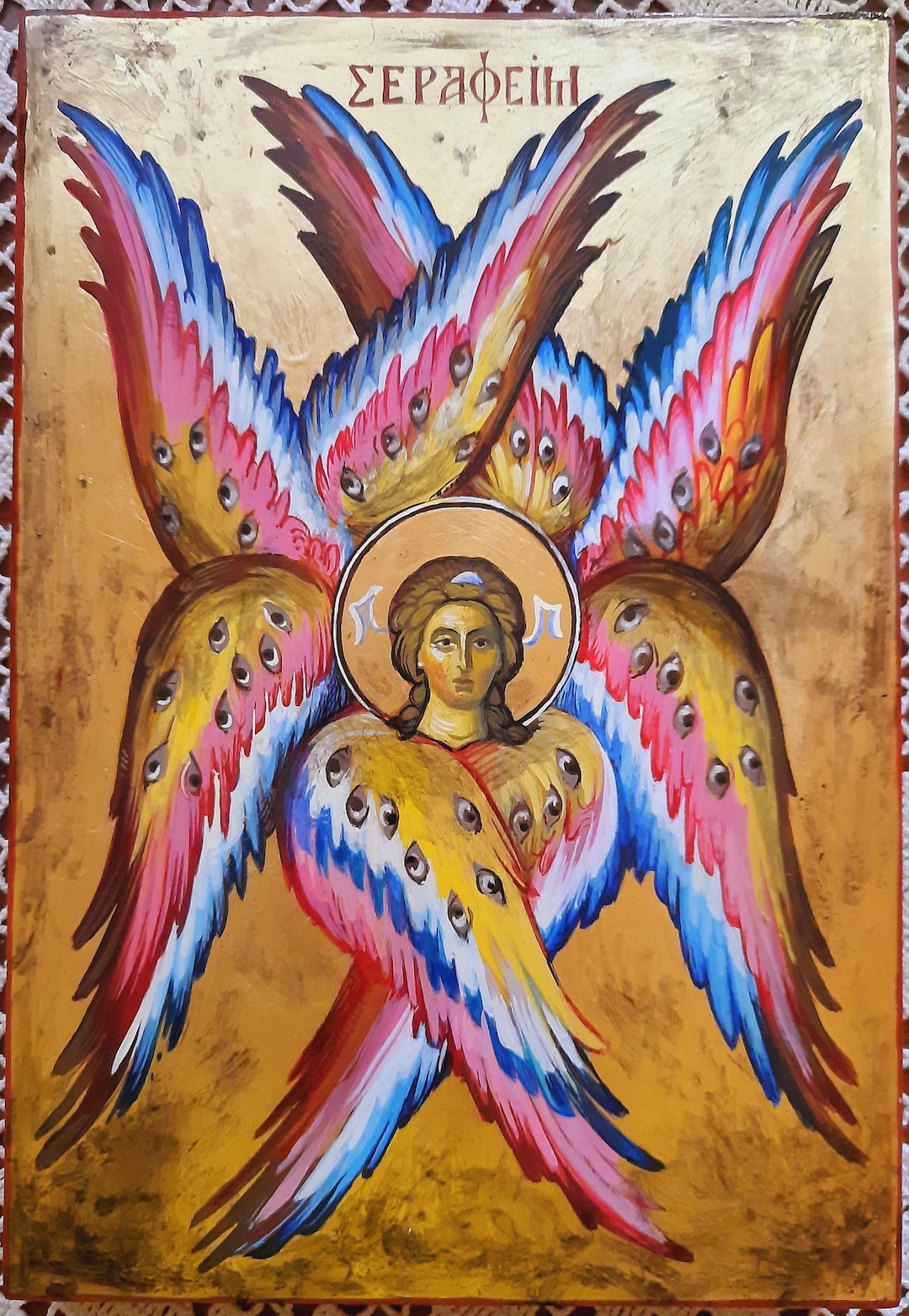 SERAPHIM, Byzantine Icon Painted on Wood, 20 X 30 Cm, MADE to ORDER - Etsy