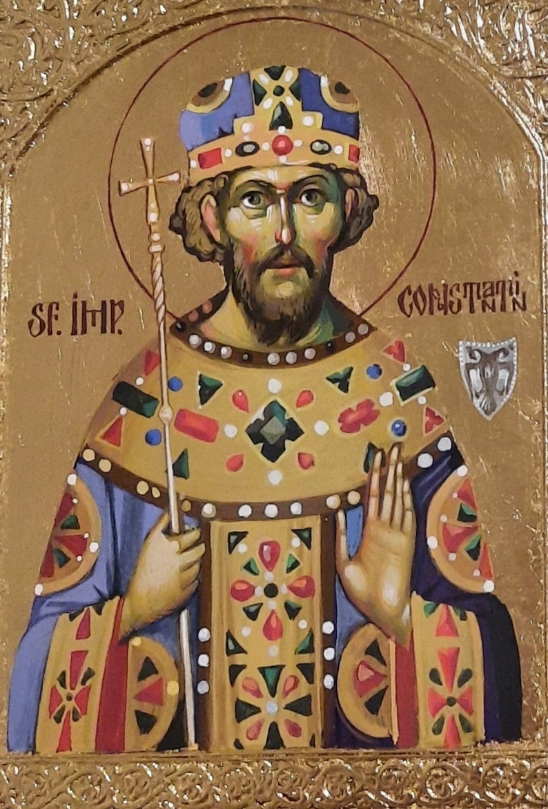 Byzantine Icon of Saint Constantine the Great, Christian Orthodox ...