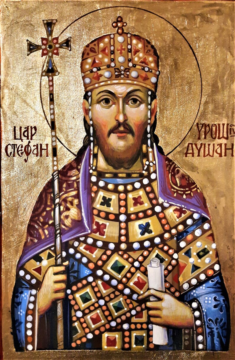 Saint Stefan Dusan Tsar Stefan Dušan the Mighty Byzantine - Etsy