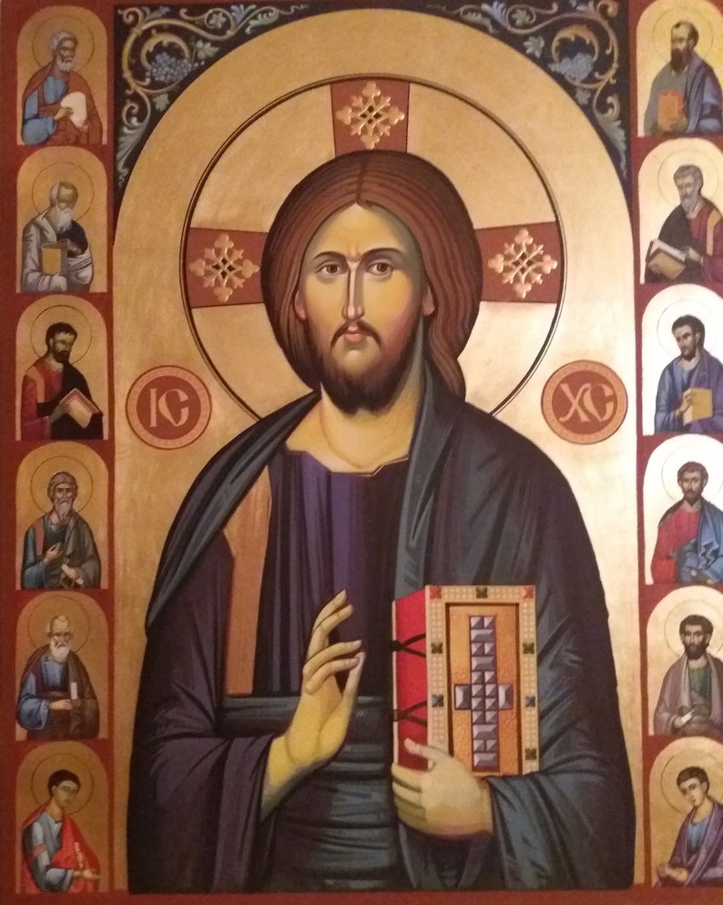 Icon of Jesus Christ and 12 Apostles Made to Order Orthodox - Etsy