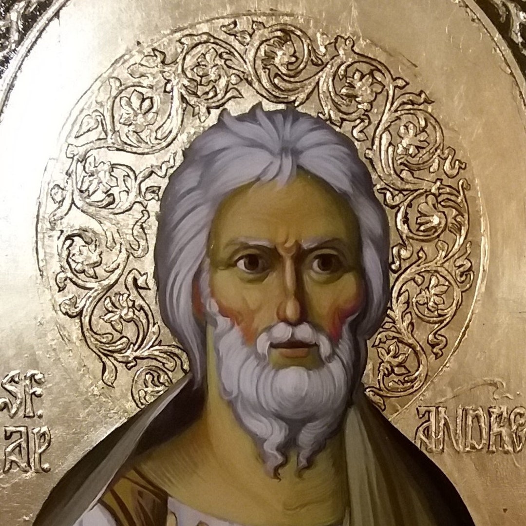 Saint ANDREW the Apostle, Byzantine Style Icon, 30 X 50 Cm, Christian ...