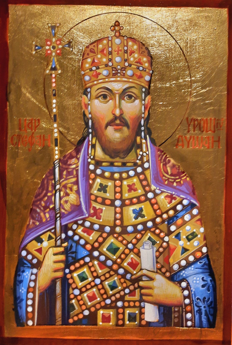 Saint Stefan Dusan Tsar Stefan Dušan the Mighty Byzantine - Etsy