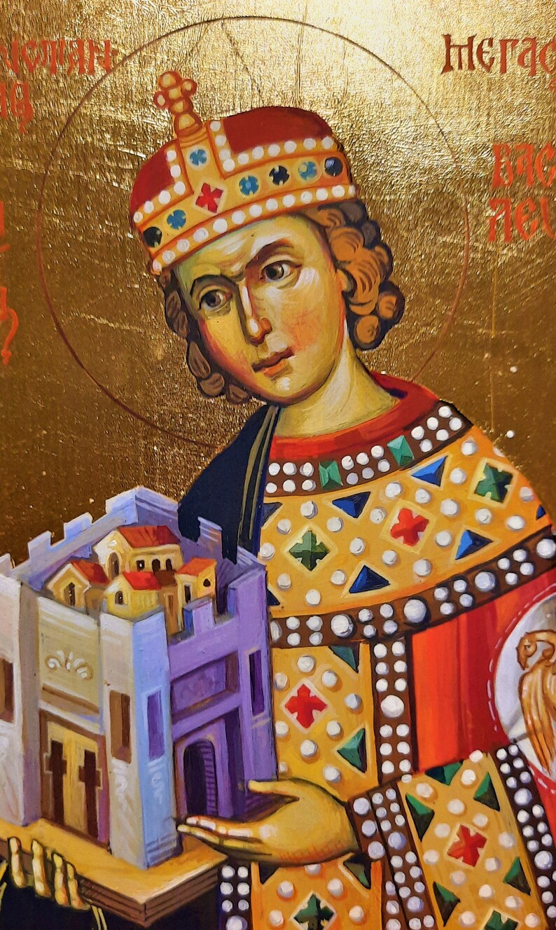 Saint Constantine the Great Byzantine Style Icon 20 X 30 Cm - Etsy