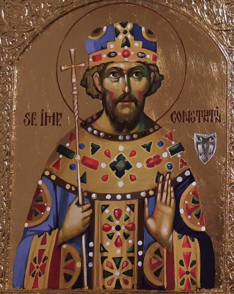 Byzantine Icon of Saint Constantine the Great, Christian Orthodox ...