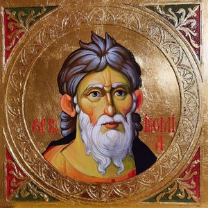Byzantine Icon of Saint Jeremiah the Prophet, 30 X 30 Cm. Christian ...