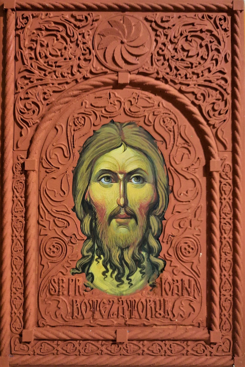 Byzantine Icon of Saint John the Baptist Bas-relief Saint - Etsy