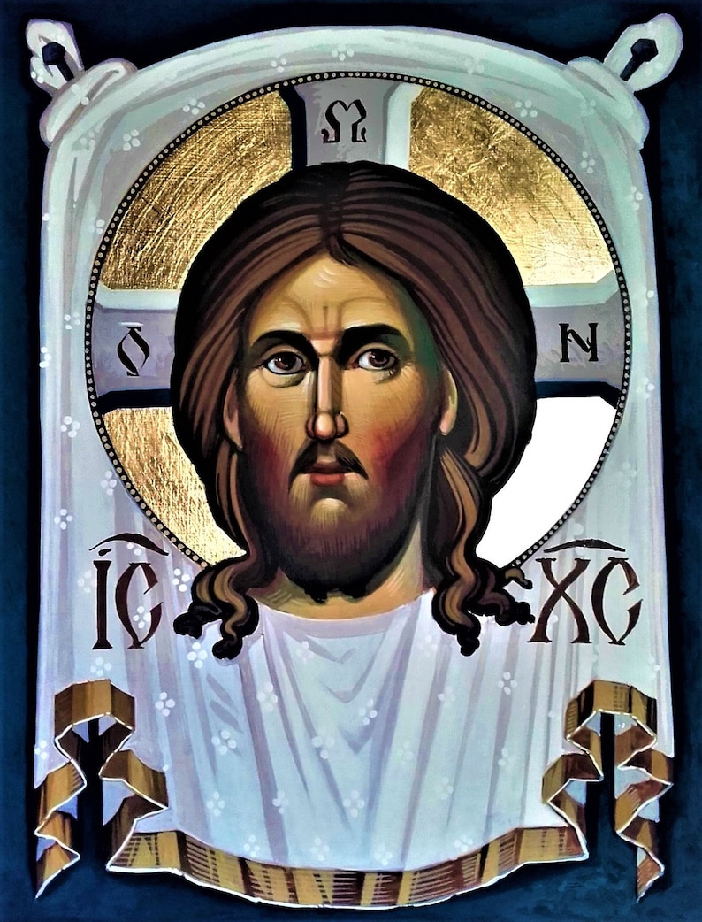 Mandylion, Byzantine Icon, the Holy Face, the Veil of Veronica, Jesus Christ, Christian Orthodox ...