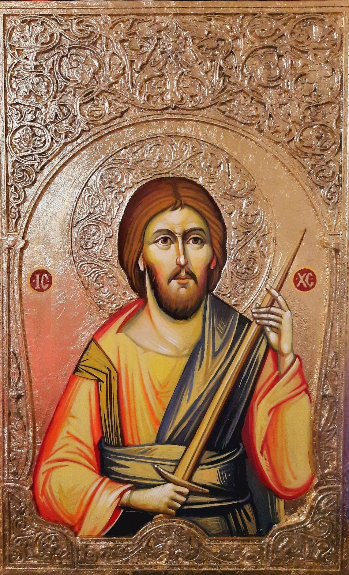 JESUS CHRIST With Sword, Byzantine Icon, 30 X 50 Cm, Made to Order ...
