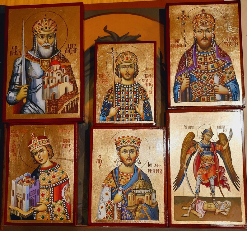 Saint Stefan Dusan, Tsar Stefan Dušan the Mighty, Byzantine Style Icon ...