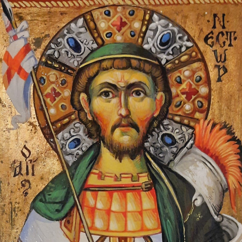 SAINT NESTOR, Byzantine Style Icon, 21 X 14.5 Cm, Christian Orthodox ...