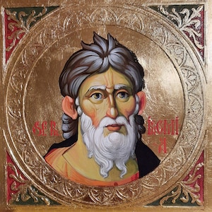 Byzantine Icon of Saint Jeremiah the Prophet, 30 X 30 Cm. Christian ...