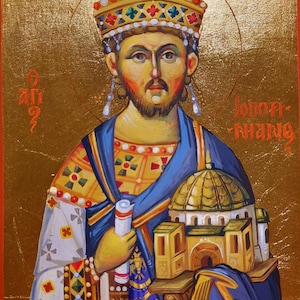 Saint Justin, Saint Justinian the Emperor, Byzantine Style Icon, MADE ...