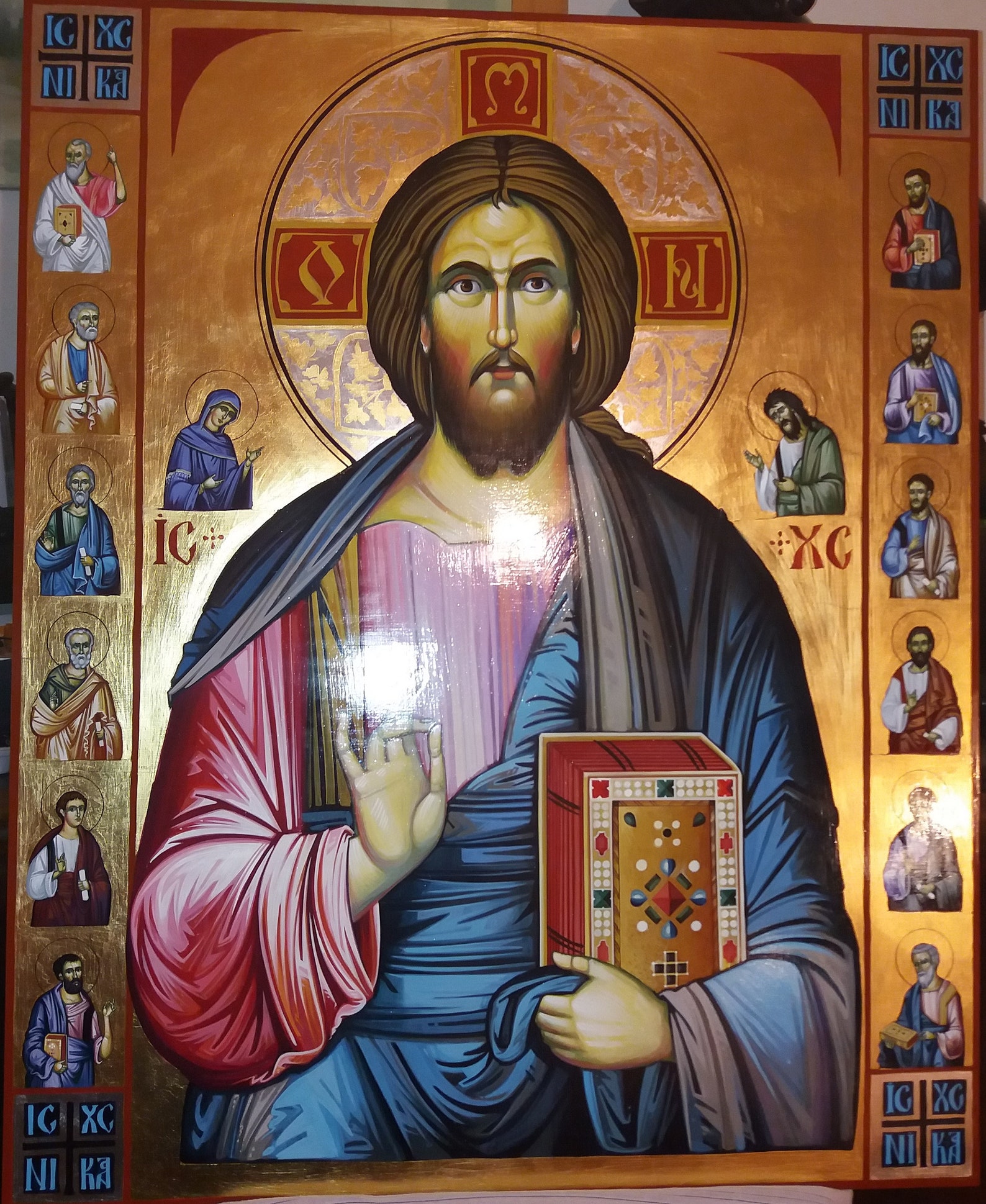 Icon of Jesus Christ and 12 Apostles Made to Order Orthodox - Etsy