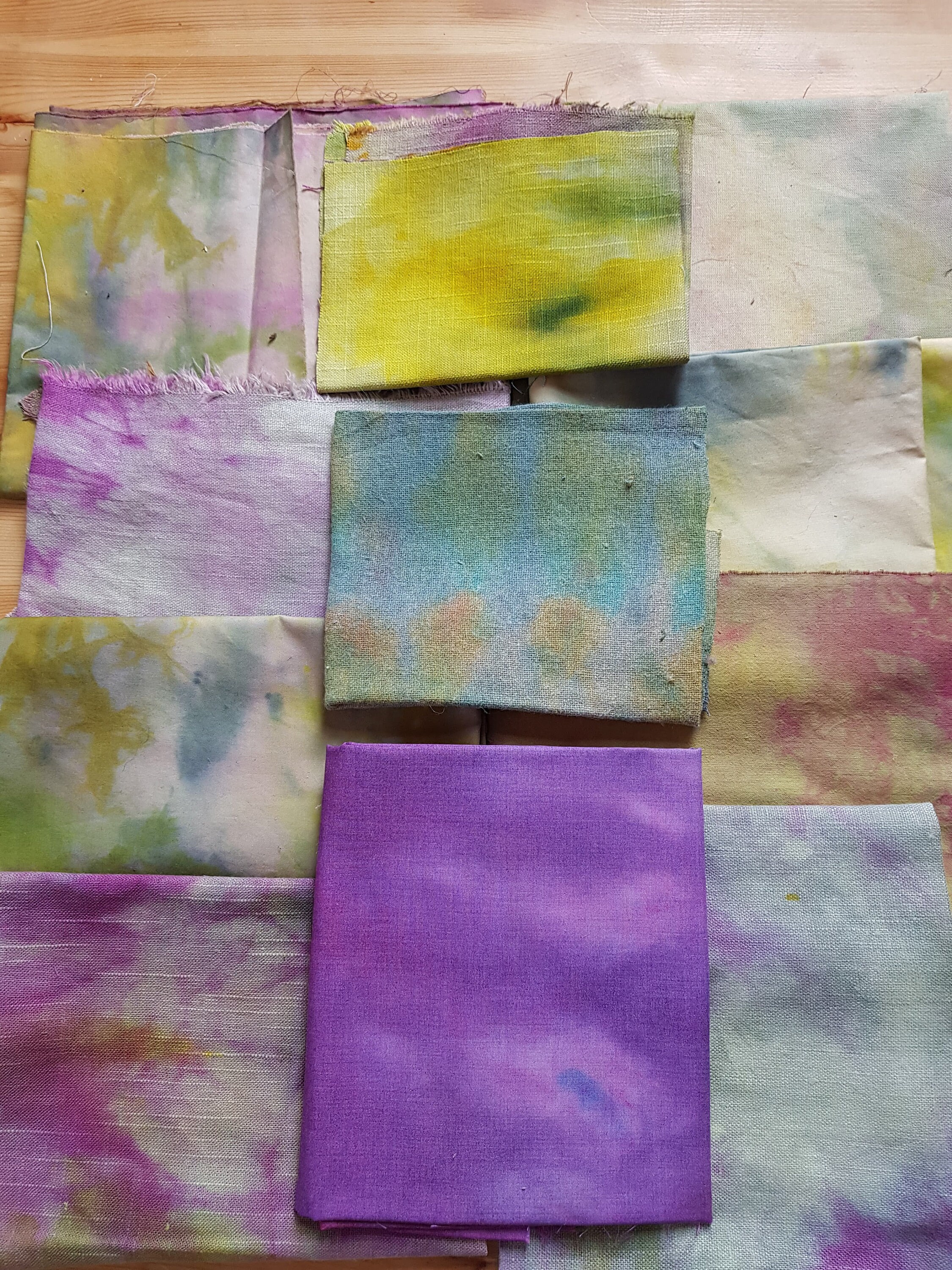 Hand Dyed Cotton Linen Fabric Remnants, Spring Colors, 11 Pieces - Etsy
