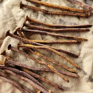OLD RUSTY NAILS Hand Forged ,set of 20 Rusty Nails From Old Polish ...