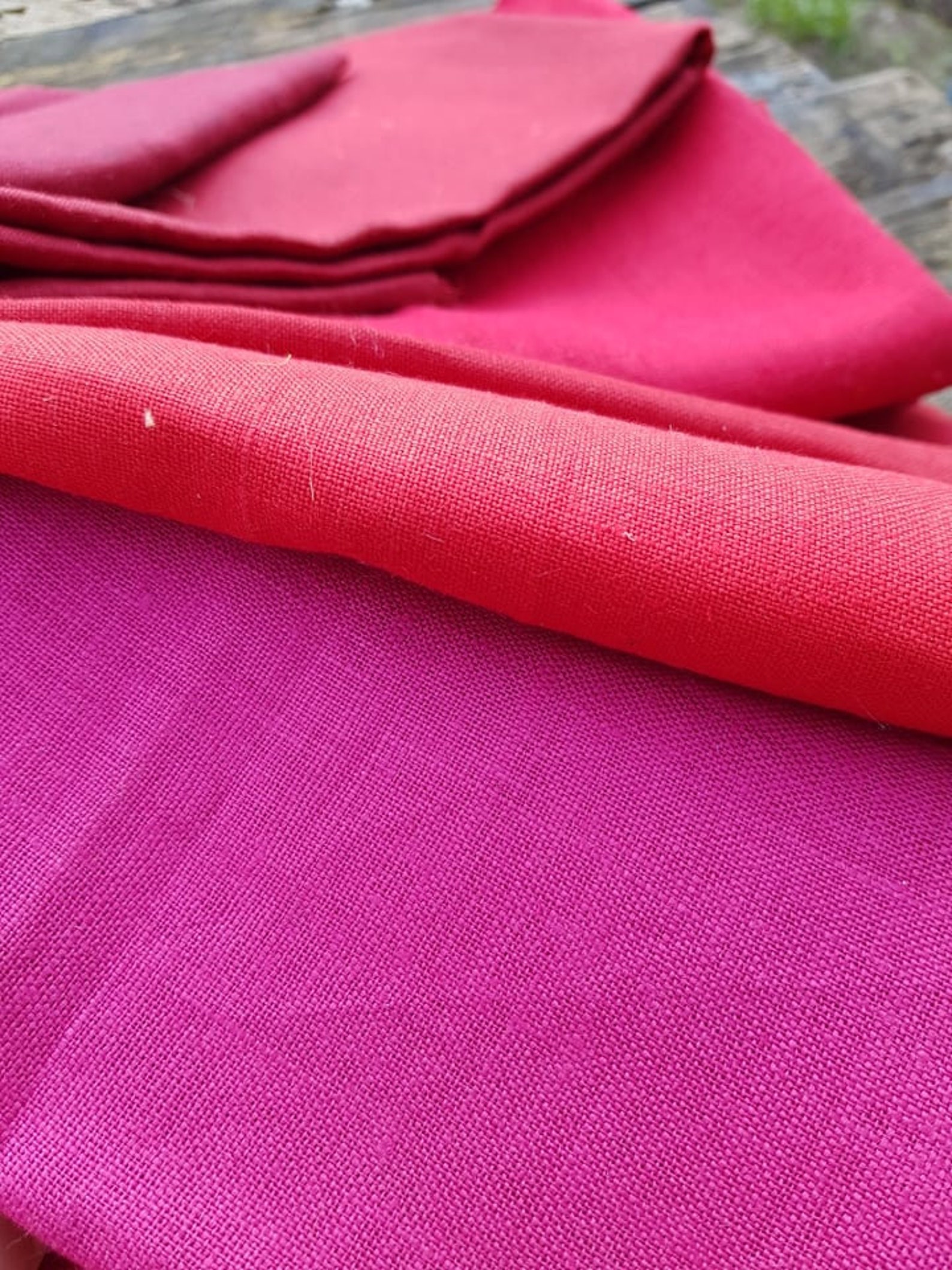 Red Linen Fabric Scraps, DIY Sewing Remnants, Craft Supplies - Etsy