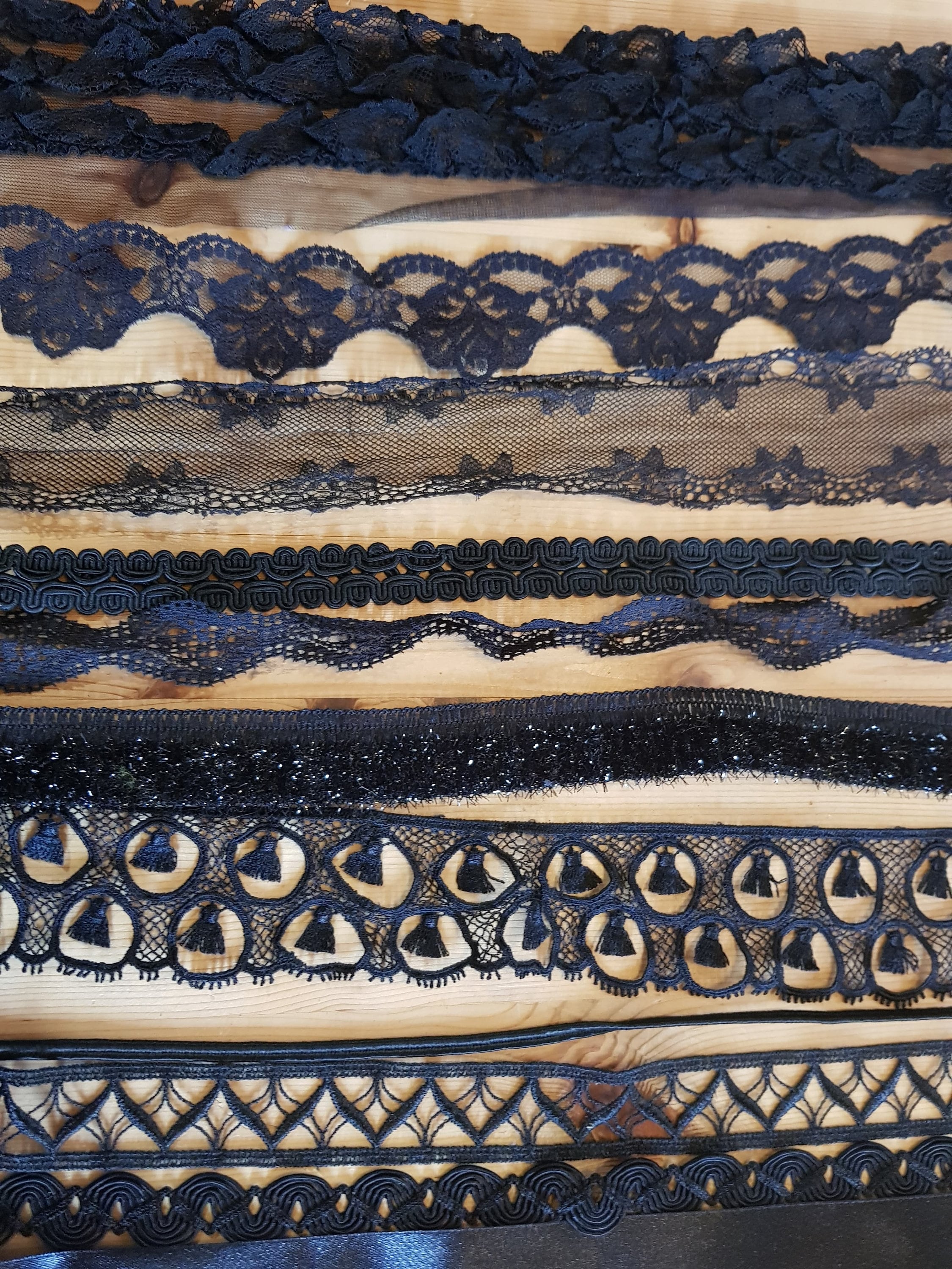 14 BLACK CRAZY RIBBONS ribbons Tapes Bundlebookbinding - Etsy