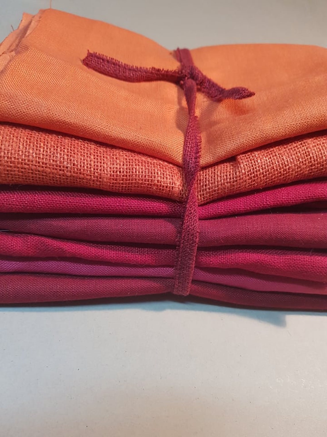 Red Linen Fabric Scraps, DIY Sewing Remnants, Craft Supplies - Etsy