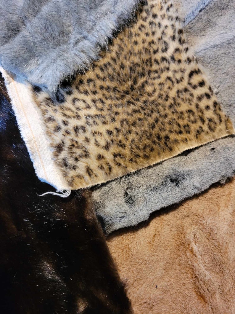 Faux Fur Fabric,natural Colors, Remnants,scraps, Pieces for Project ...