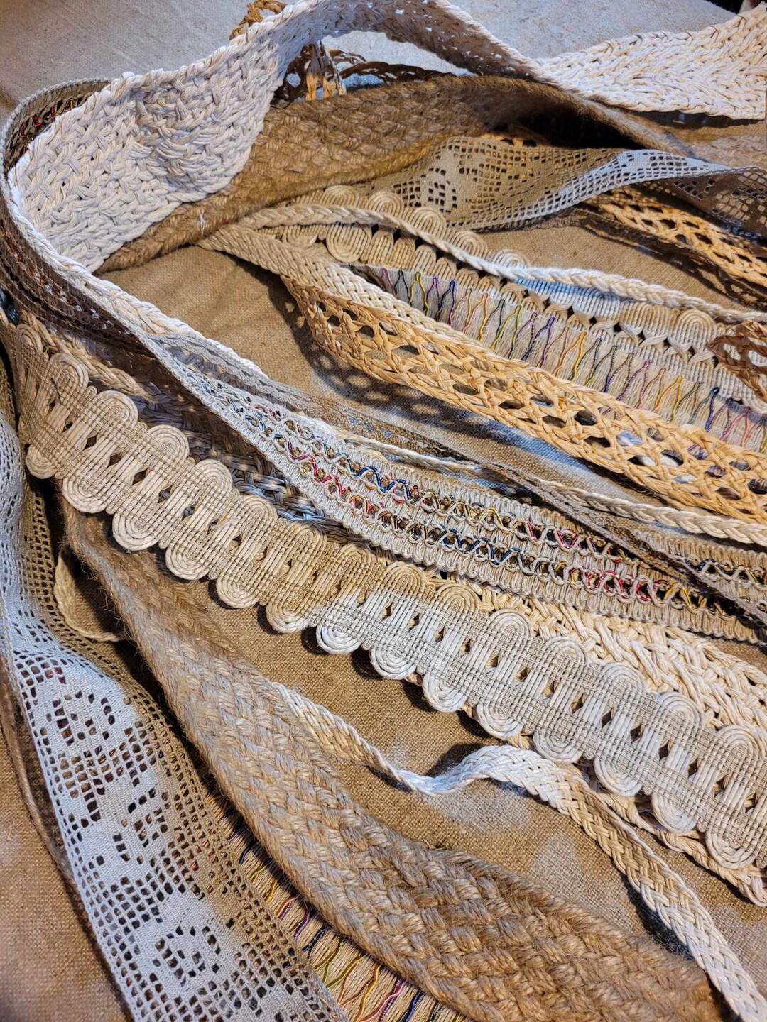 11 LINEN RIBBONS ,ribbons, Tapes Bundle,bookbinding, Journaling. Ready ...