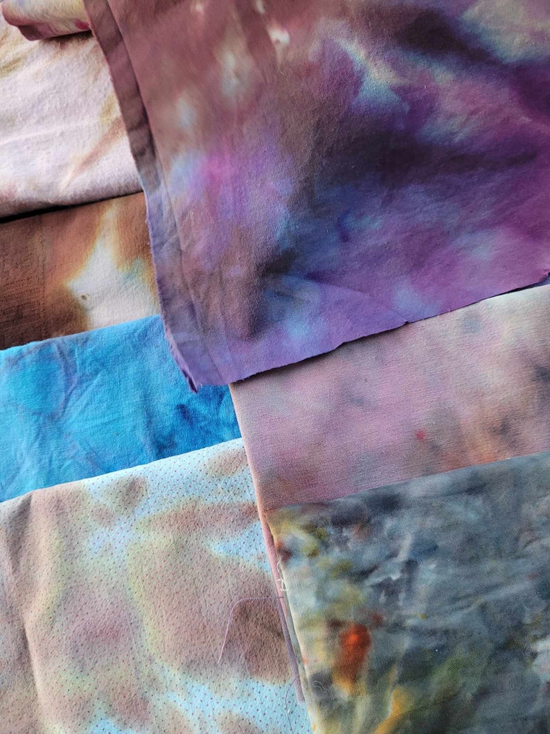 SUMMER GRASSES Fabrisc Remnants, Hand Dyed, Ice Dyed Cotton for Project ...