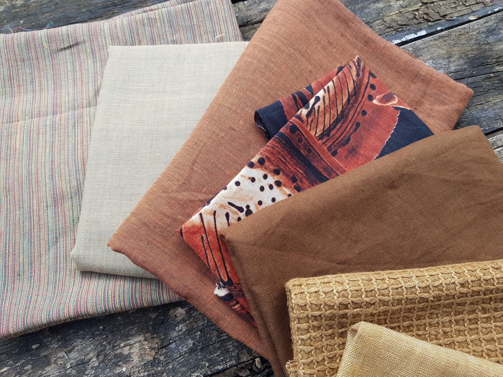 BROWNIES Linen fabric scraps assorted pastel colour natural | Etsy