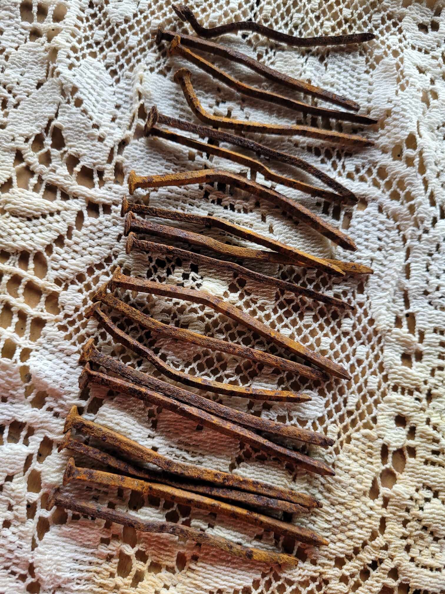 OLD RUSTY NAILS Hand Forged ,set of 20 Rusty Nails From Old Polish ...