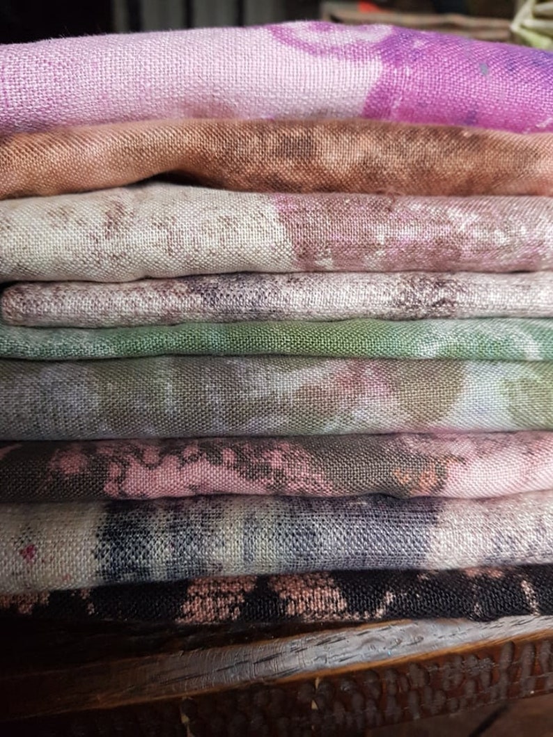 Discharged and Printed Pack of Natural Linen Linen Bundle | Etsy
